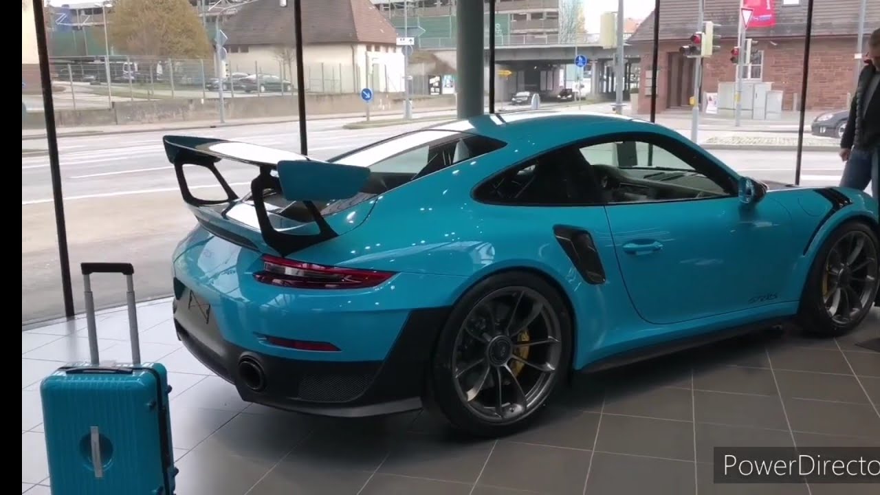 Porsche GT2 RS Miami blue - YouTube