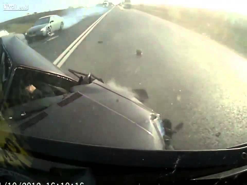 Overtaking ends in brutal crash - Lucky Escape! - YouTube