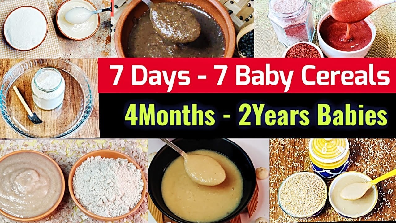7 Days - 7 Baby Cereals/ Homemade Baby Cereals for 4Months - 2Years ...