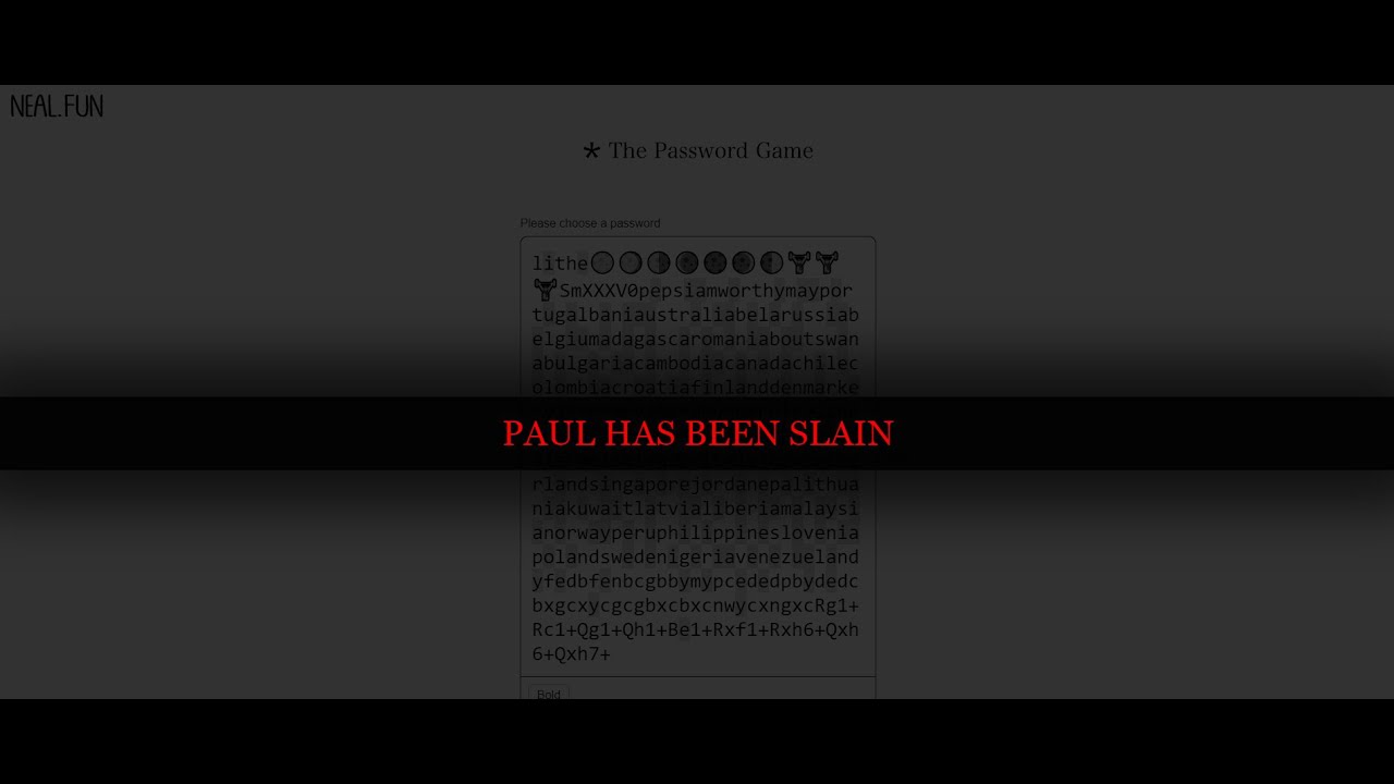 The Password Game Paul% - 0.100 - YouTube