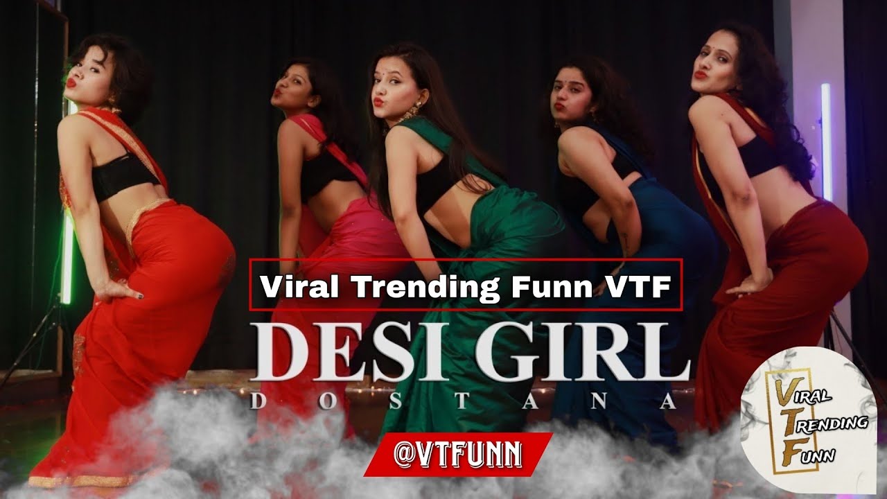 Desi Girl. Song Dance | Hot Girls in Saree Dance Dostana Ruby Shah Easy Steps Viral #viralvideo ...