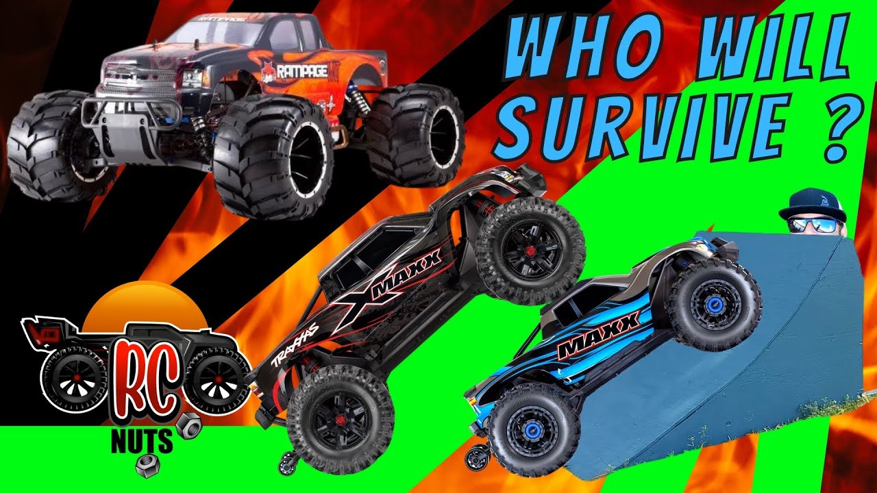 Traxxas MAXX [vs] RAMPAGE [vs] XMAXX & Arrma BIG ROCK @ Desert Trails ...