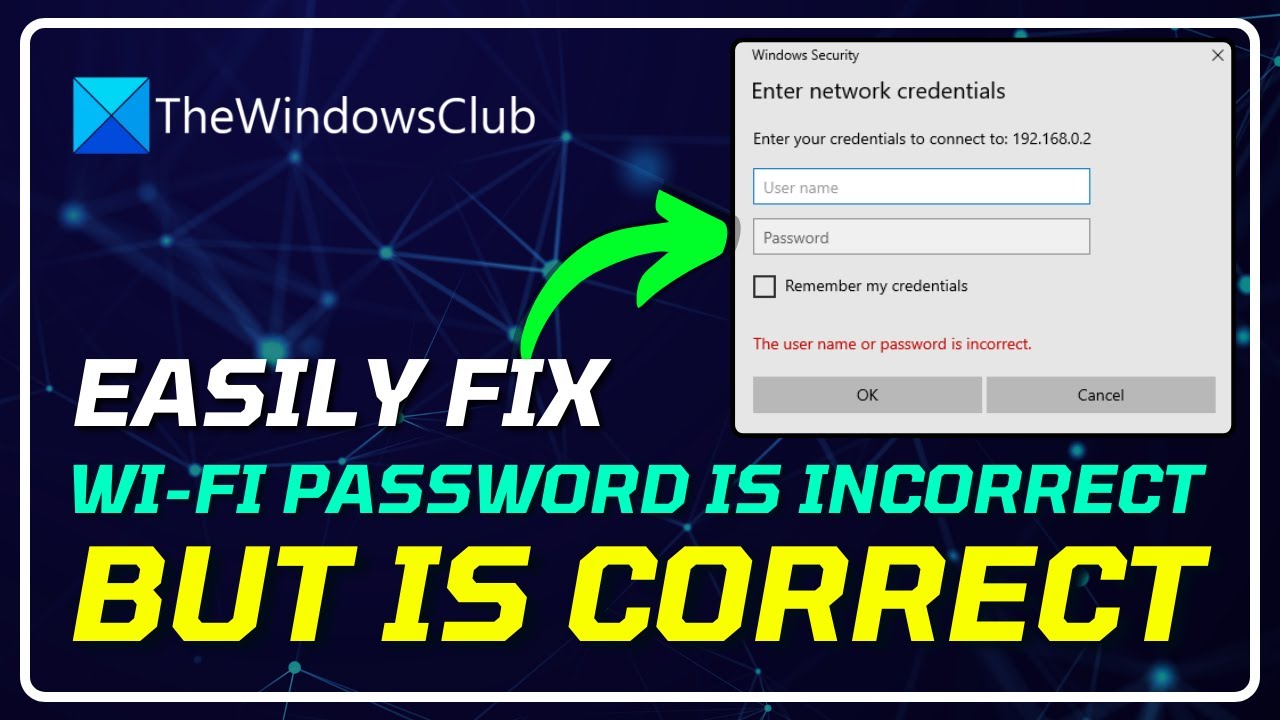 Wi-Fi password incorrect but is correct in Windows 11 - YouTube