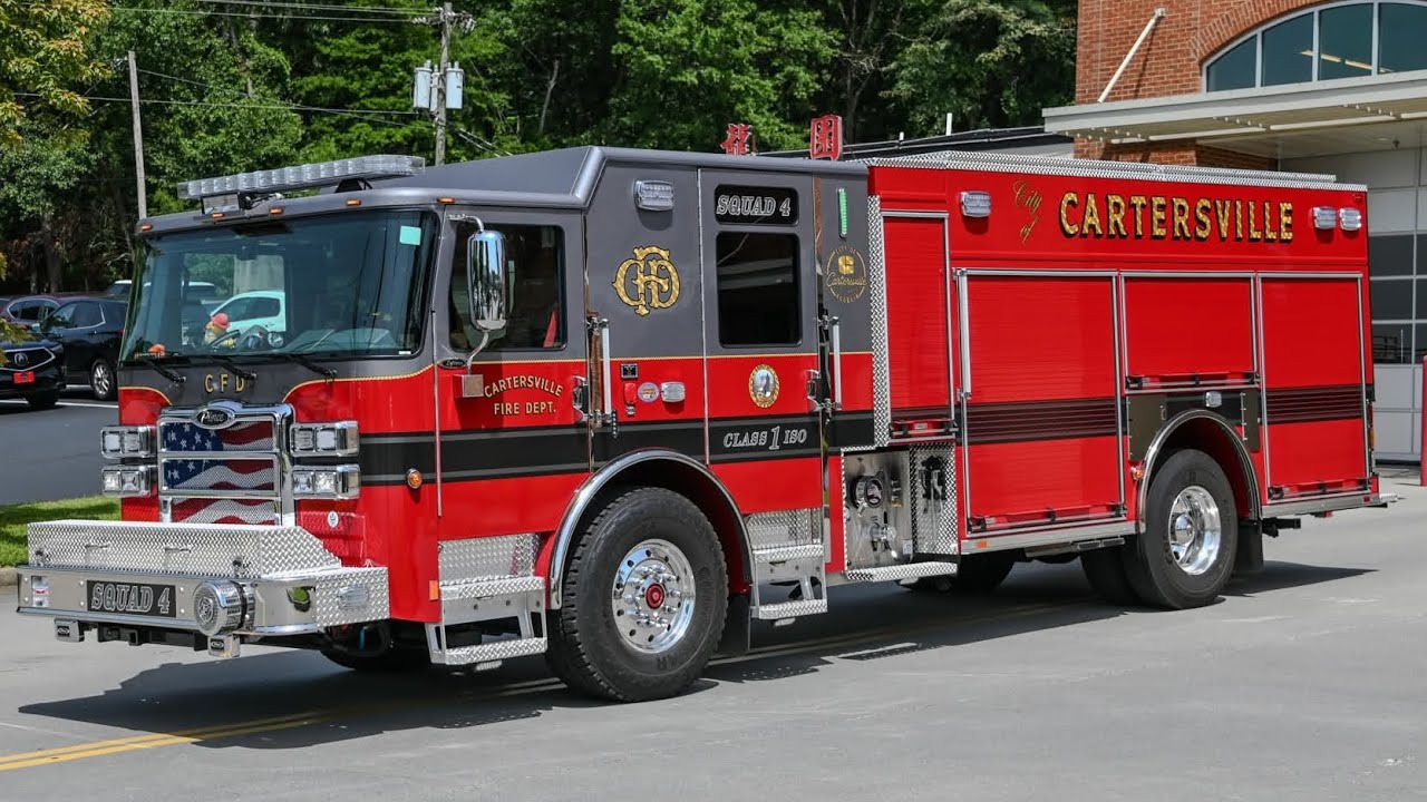 Cartersville Fire Department (Squad 4) Responding & Arrived. - YouTube