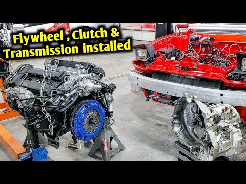 How to install Flywheel , Clutch & Transmission [ 3000gt vr4 ] 6g72 tt ...