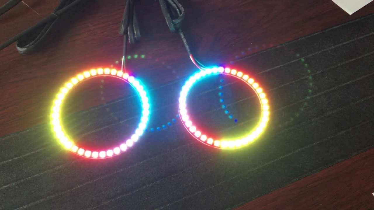 misunauto chasing RGB led halo rings in opposite direction - YouTube