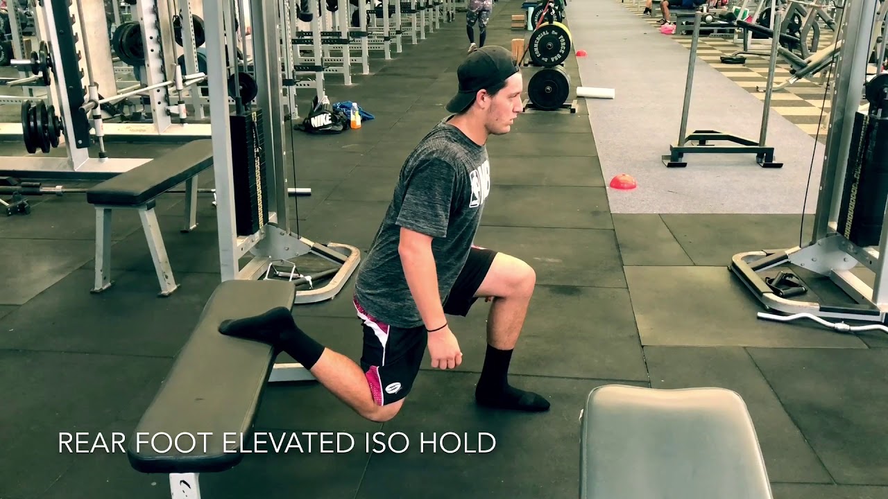 Rear foot elevated iso hold - YouTube