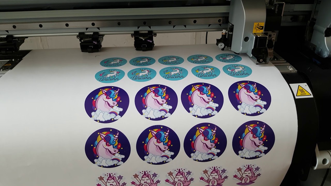 sticker printing - YouTube