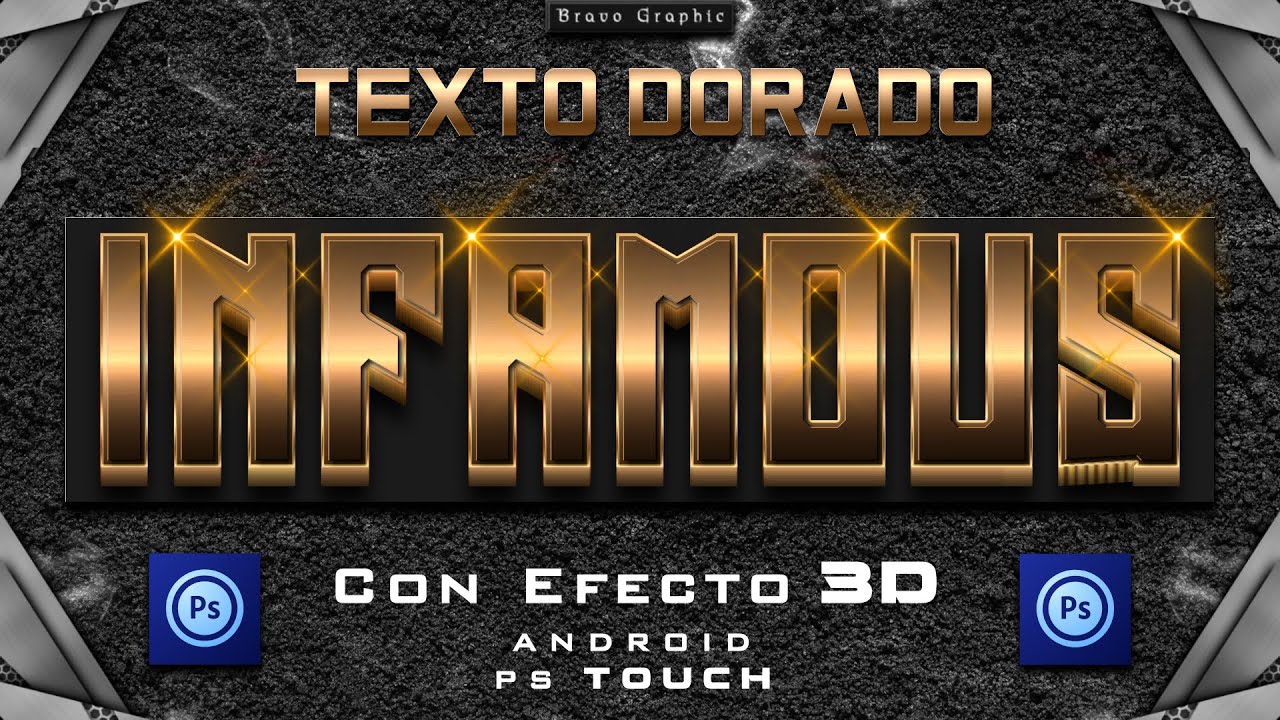 COMO HACER LETRAS DORADAS EN 3D PS TOUCH -BR4VO GRAPHIC +6500 FUENTES ...