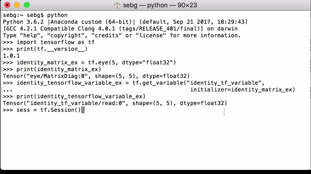 Initialize Tensorflow Variables With Matrix Tensorflow Tutorial Youtube