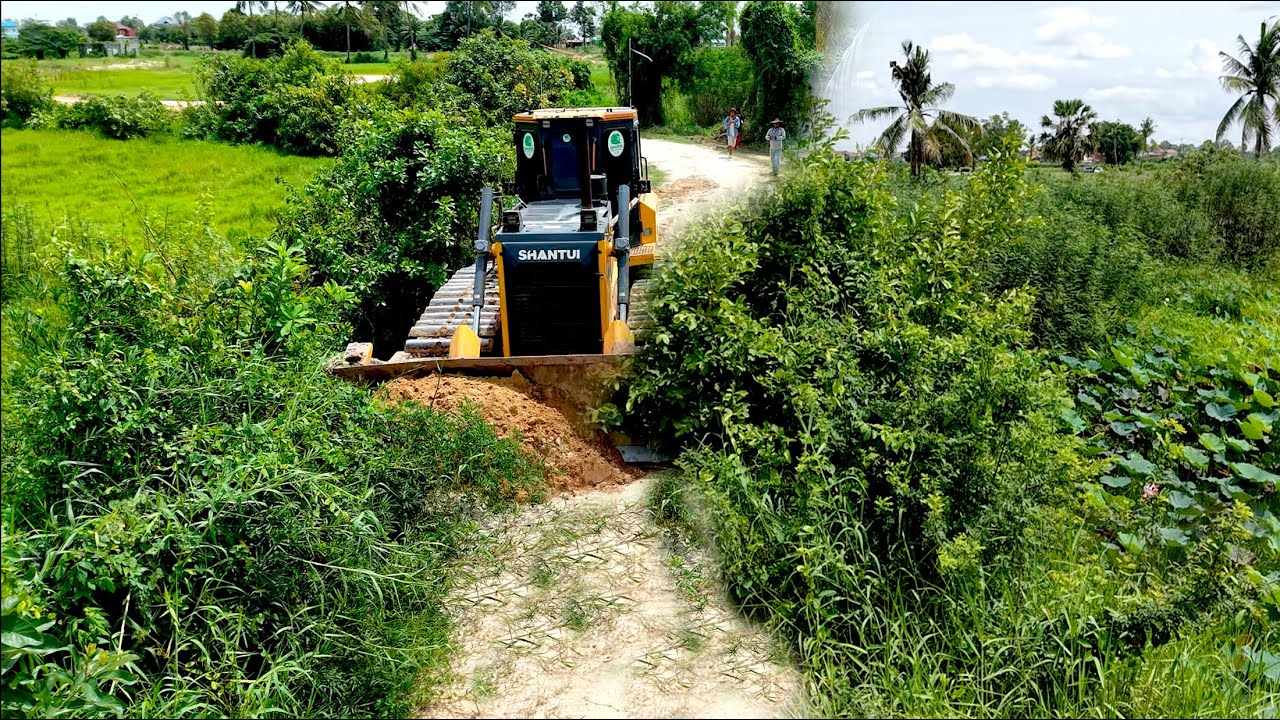 Getting NEW Skillful Cutting Slope Cleaning Sidewalk Village Road ...
