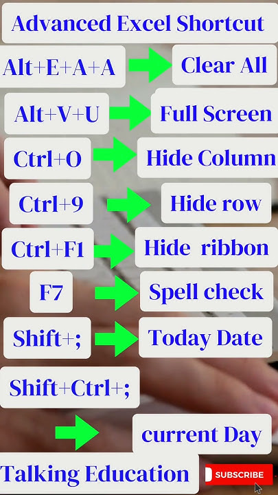 Advanced Excel Shortcut Keys #accountsreceivable#excel #education - YouTube
