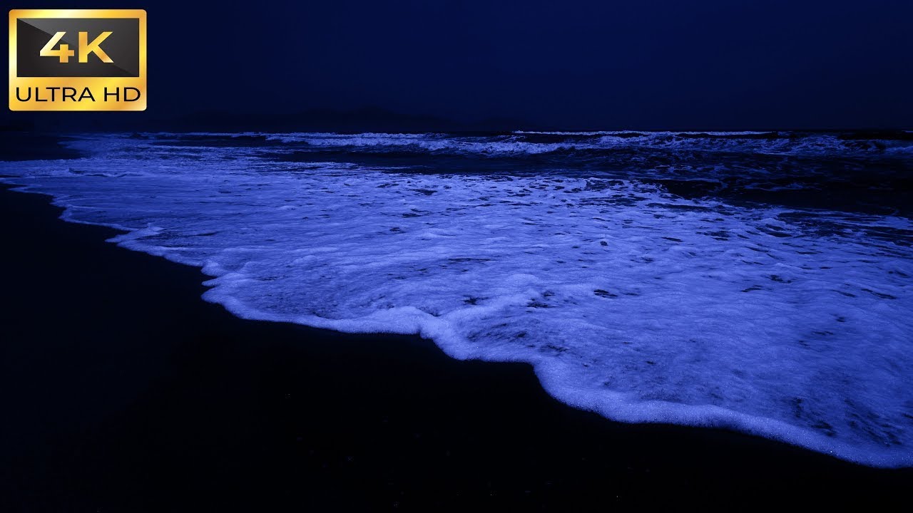 Ocean Waves Sounds at Night, Peaceful Night with Ocean Sound for Relax ...