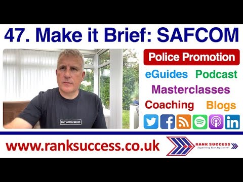 Police Promotion Success - Video 47: MAKE IT BRIEF - SAFCOM - YouTube
