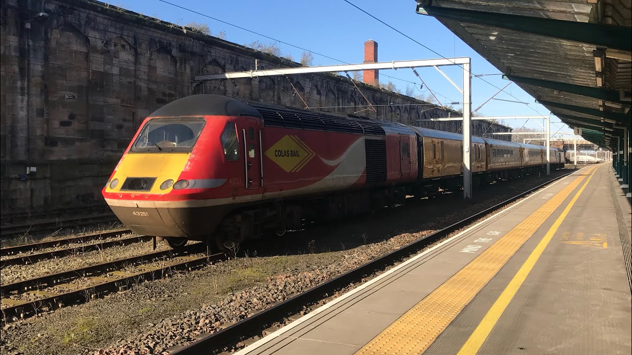 Class 43 Colas track inspection train at Carlisle and passing Wigton ...