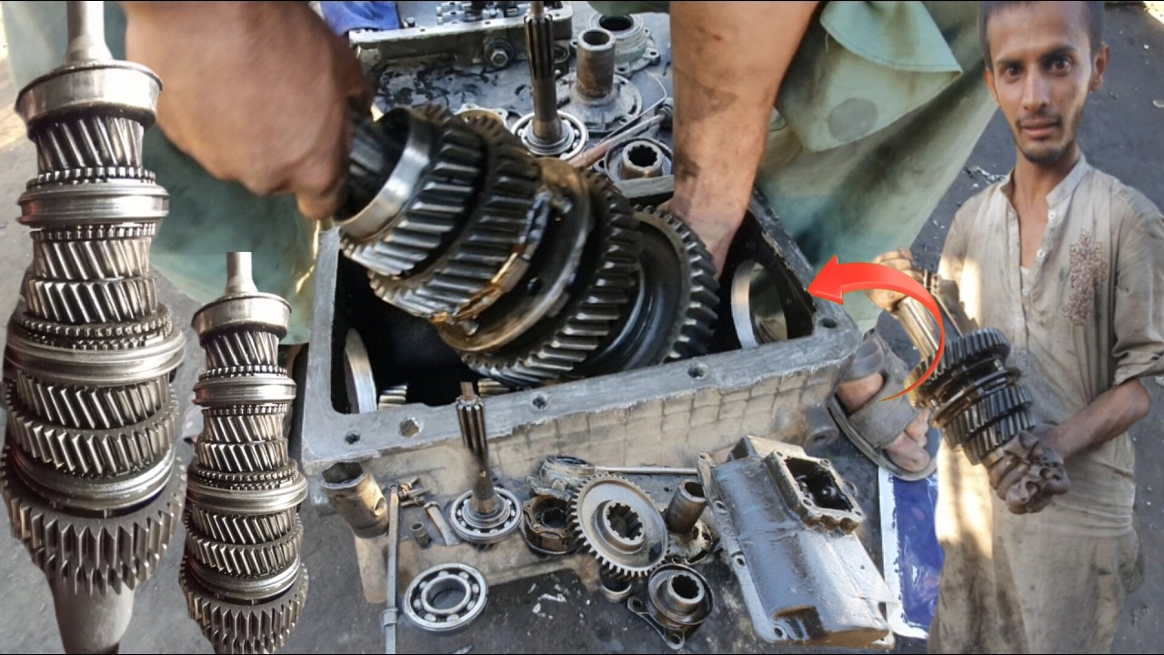 Truck manual transmission repair with limited tools un Pakistan - YouTube