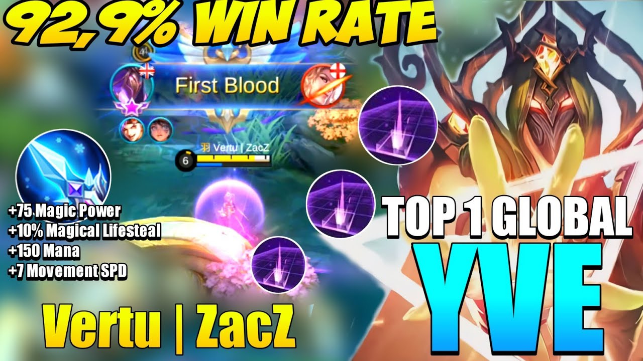 Top 1 Global Yve Best Support Gameplay By. Vertu | ZacZ [Yve Best Build ...