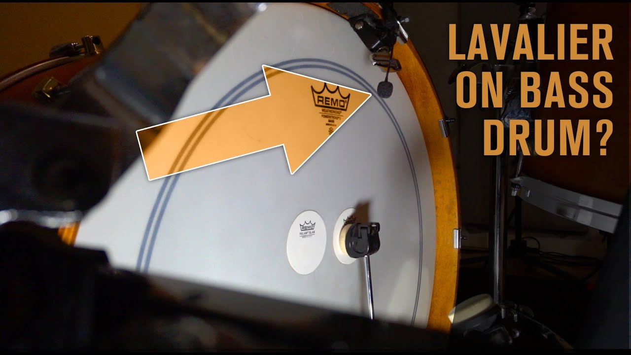 AKG C 417 Lavalier on Bass Drum batter head Steve Albini method ...