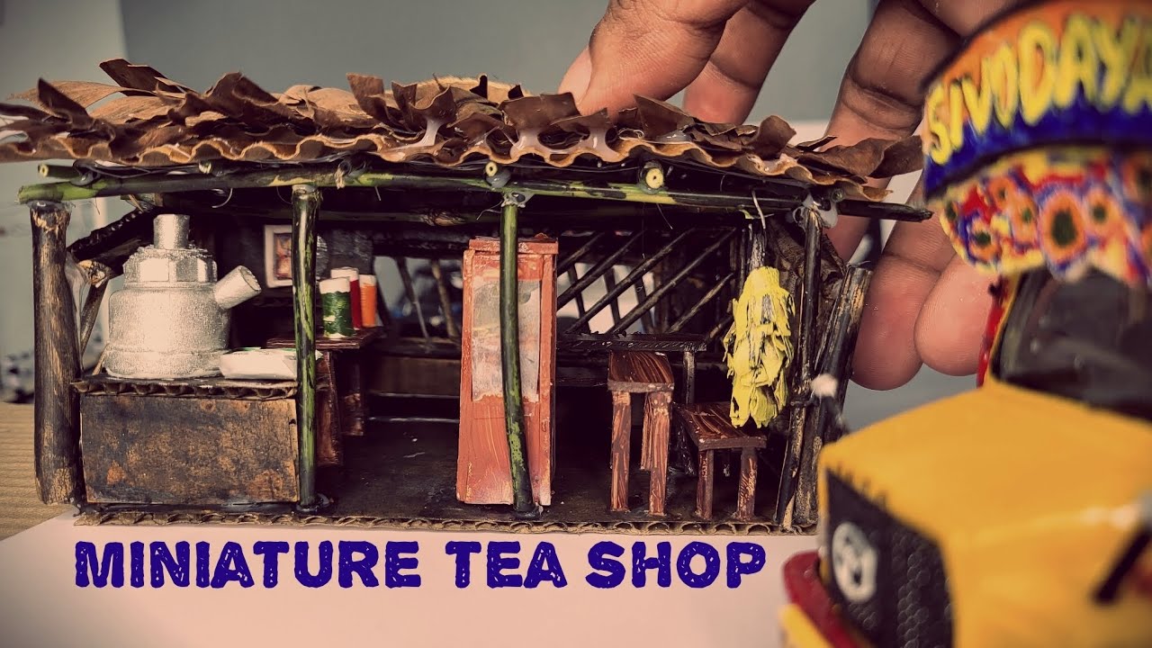 Miniature making of a village tea shop.Diy - YouTube