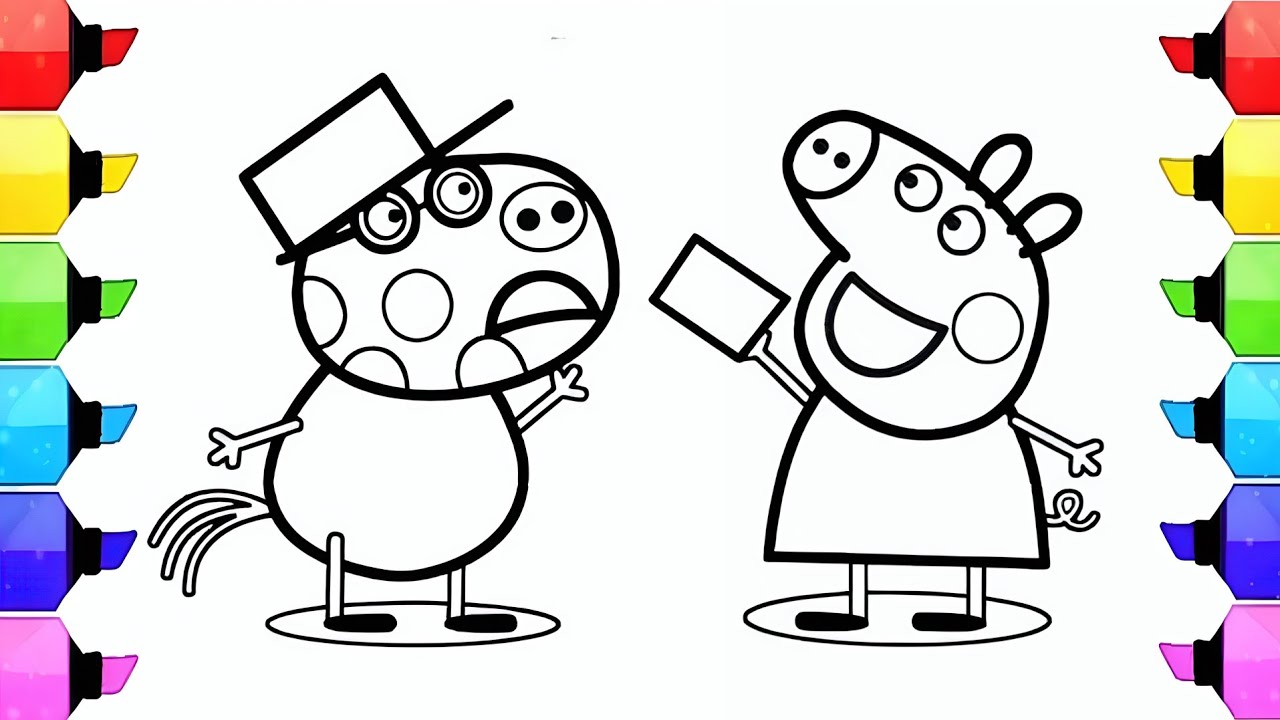 How to Coloring Peppa with Pedro Pony Easy and Simple, Peppa Pig ...