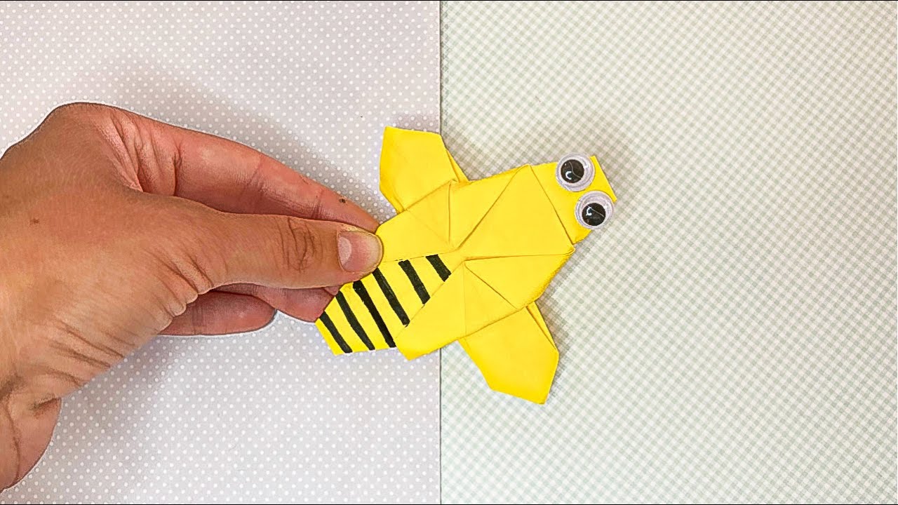 How to make a Paper Bee ☀ Origami bee - YouTube