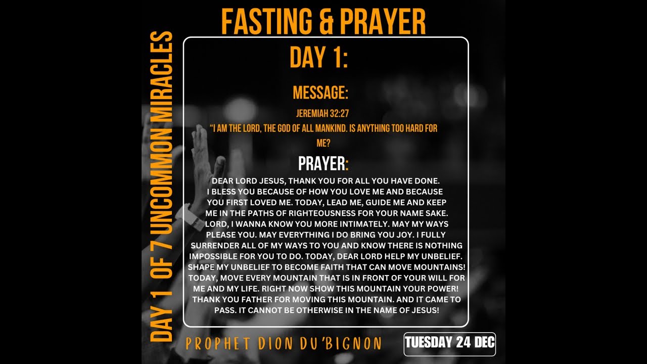 DAY 1 OF 7 DAYS OF UNCOMMON MIRACLES MORNING PRAYER AND TEACHING - YouTube