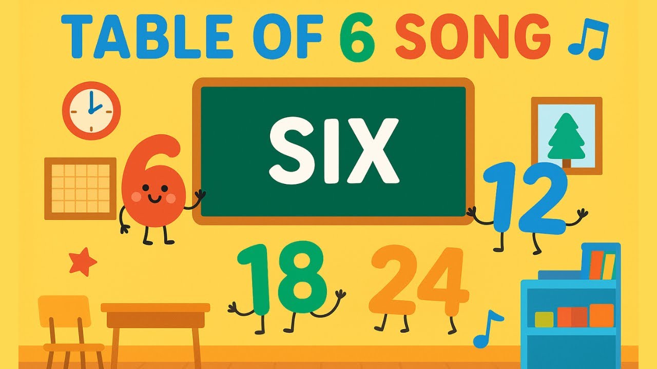 Table of 6 Song | Learn 6 Times Table for Kids | 6 x 1= 6 | Easy ...