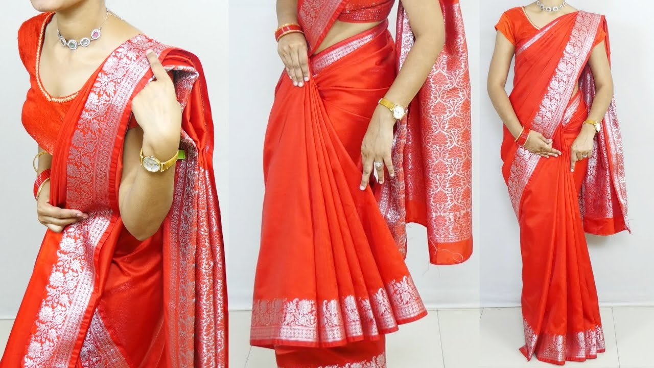Beautiful saree draping for wedding | functions special draping |simple ...