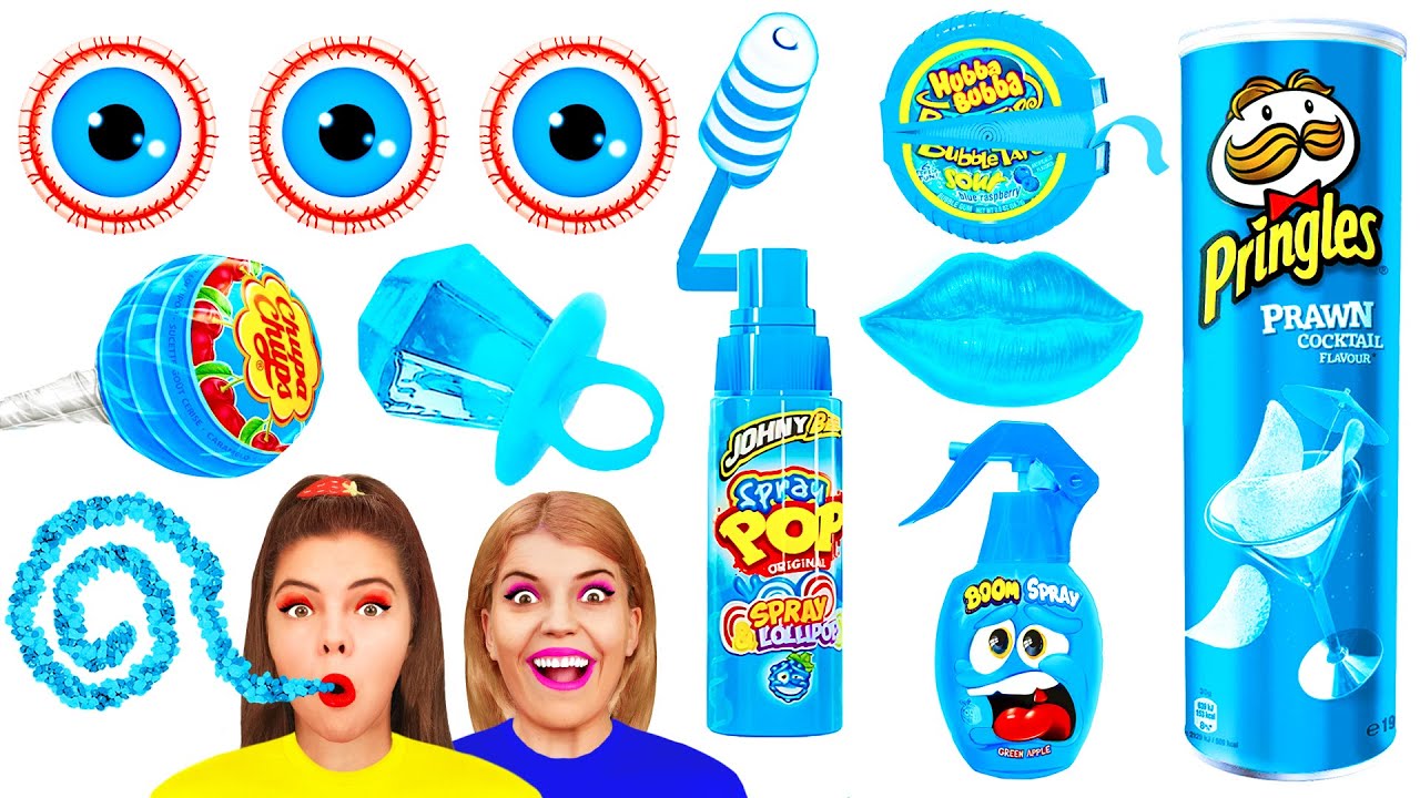 Sfida del Cibo Blu | Battaglia Commestibile AZaZa Challenge - YouTube