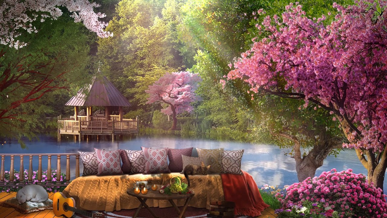 Cozy Spring Ambience | Cozy Porch Ambience with Relaxing Forest ...