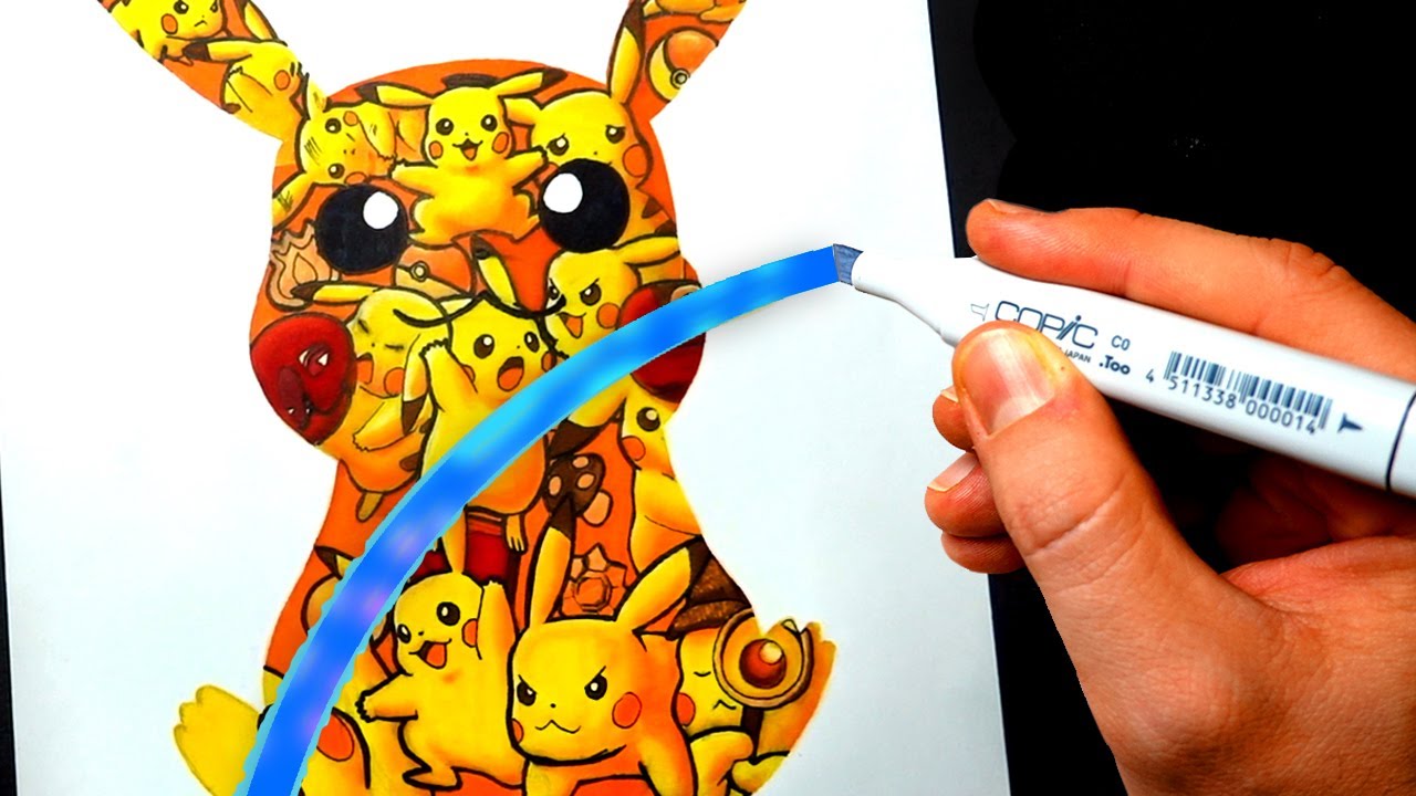 Drawing Pikachu Doodle Artwork - YouTube