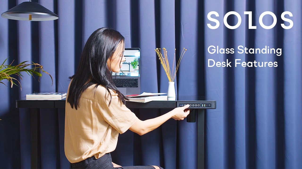 SOLOS Tempered Glass Standing Desk - YouTube