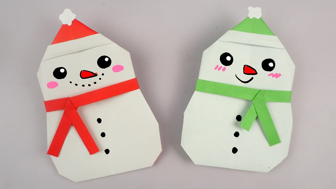 Como hacer un Muñeco de nieve de papel | Manualidades navideñas - YouTube
