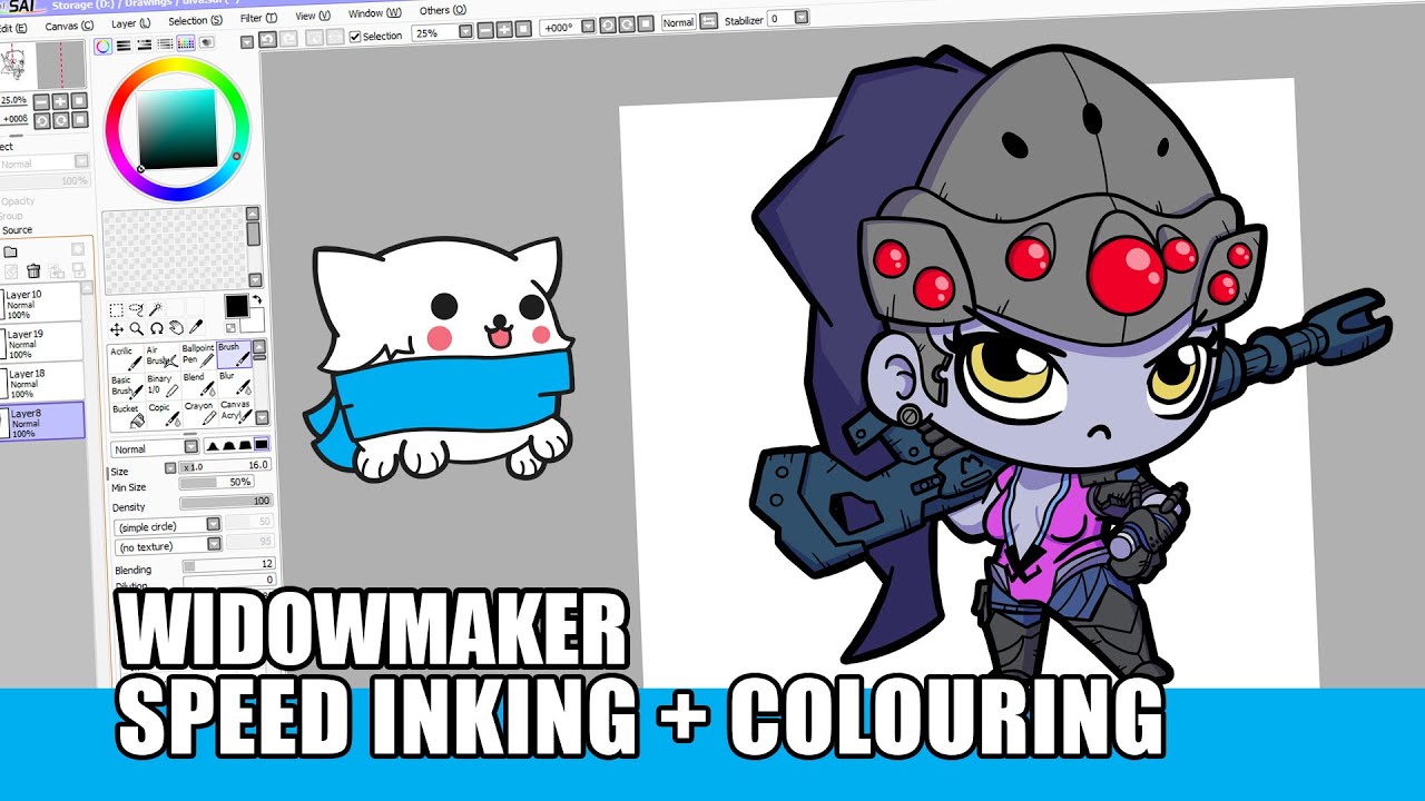 ThinkNu Speed Illustration: Drawing Widowmaker - YouTube