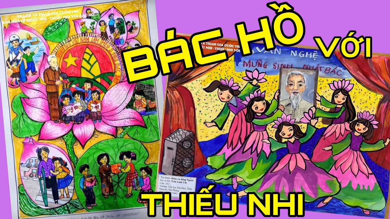 Tranh vẽ Bác Hồ với thiếu nhi đạt giải P2/ Drawing about Uncle Ho (P2 ...