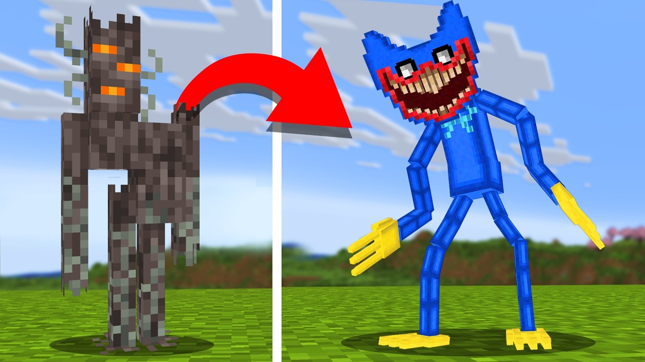 I remade every mob into Poppy Playtime 3 in minecraft - YouTube