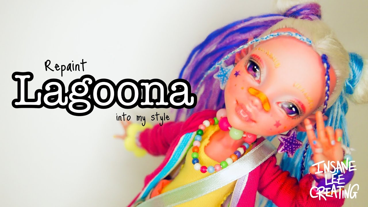 I repaint my G3 Lagoona monster high doll into my style! - YouTube
