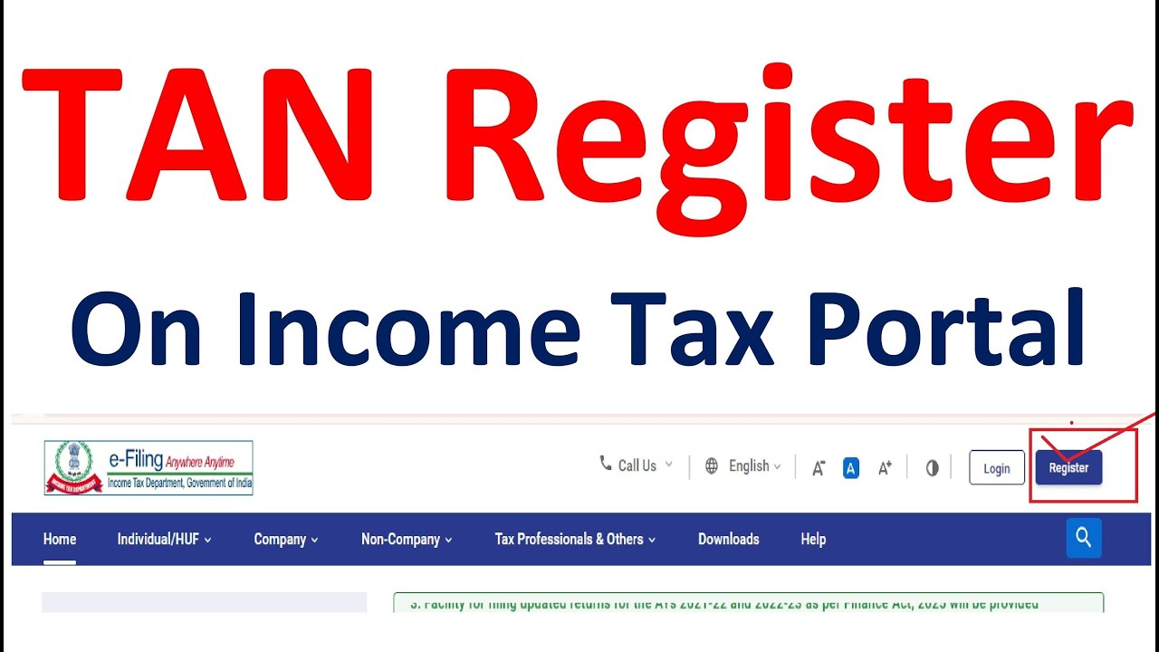 How to Register TAN Number on Income Tax portal TAN Registration for ...