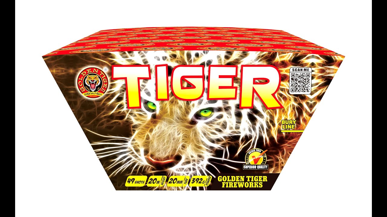 TIGER - 49 shot Fan Shape 1.3G Barrage by Golden Tiger Fireworks ...