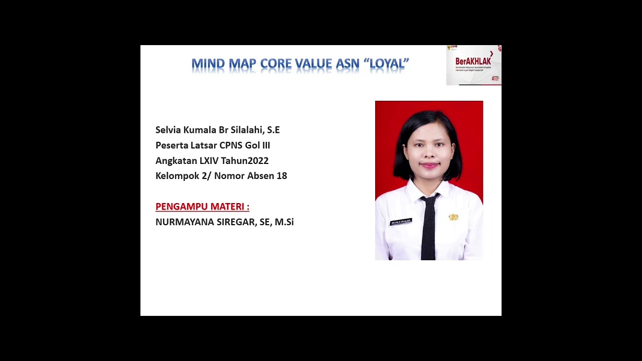 Tugas Latsar CPNS (Mind Map Core Value ASN BerAKHLAK "Loyal") - YouTube