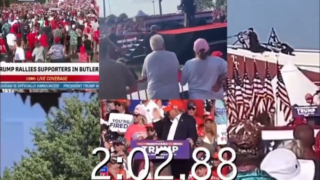 Trump Rally Butler, PA. Multiple Angle Real Time Footage - YouTube