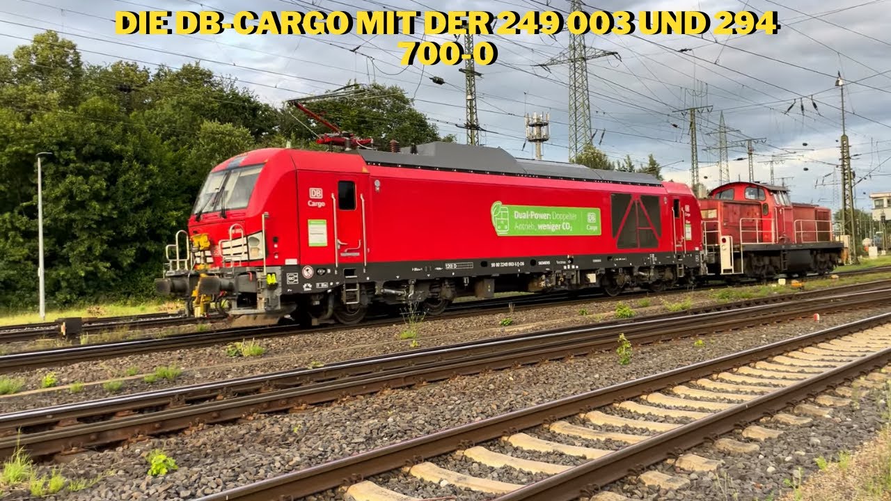 DB Cargo with the 249 003 and 294 700-0 - YouTube