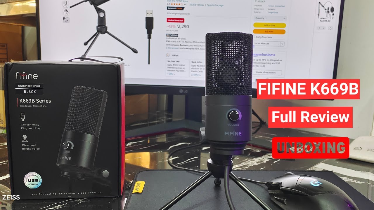 Fifine K669B Mic Unboxing & Review | Fifine k669B USB Condenser ...