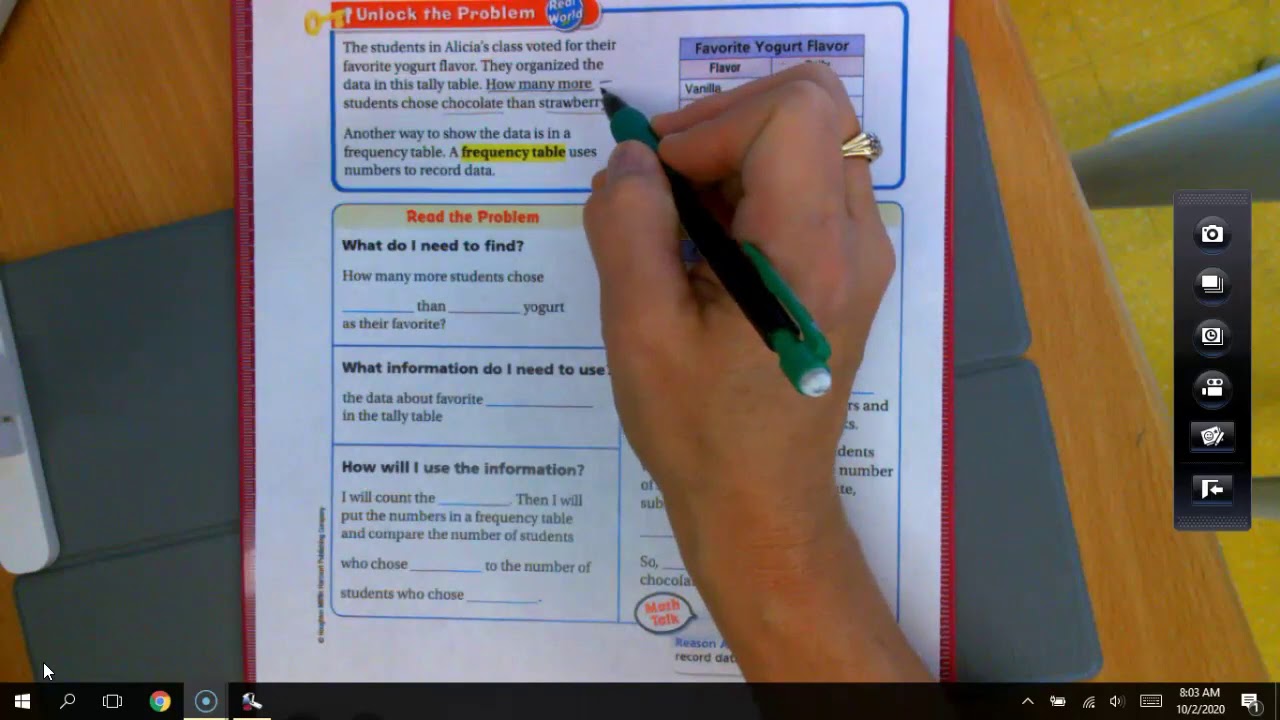 Math Lesson 2.1 Problem Solving/Organizing Data - YouTube