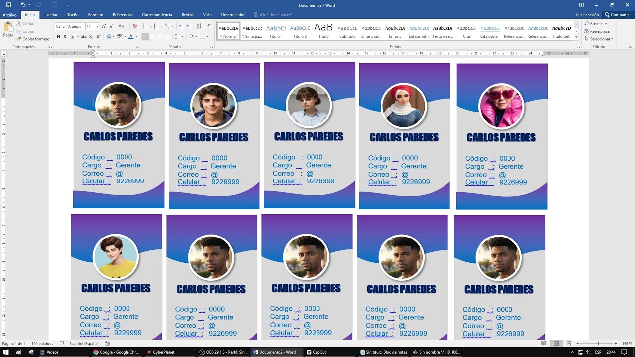 Cómo Crear CARNETS de IDENTIFICACIÓN Automáticos con Word CREDENCIAL O ...