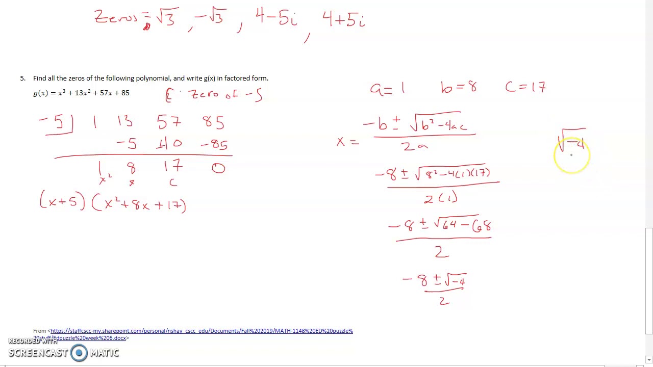 CSCC MATH-1148 Edpuzzle 6.4 - YouTube