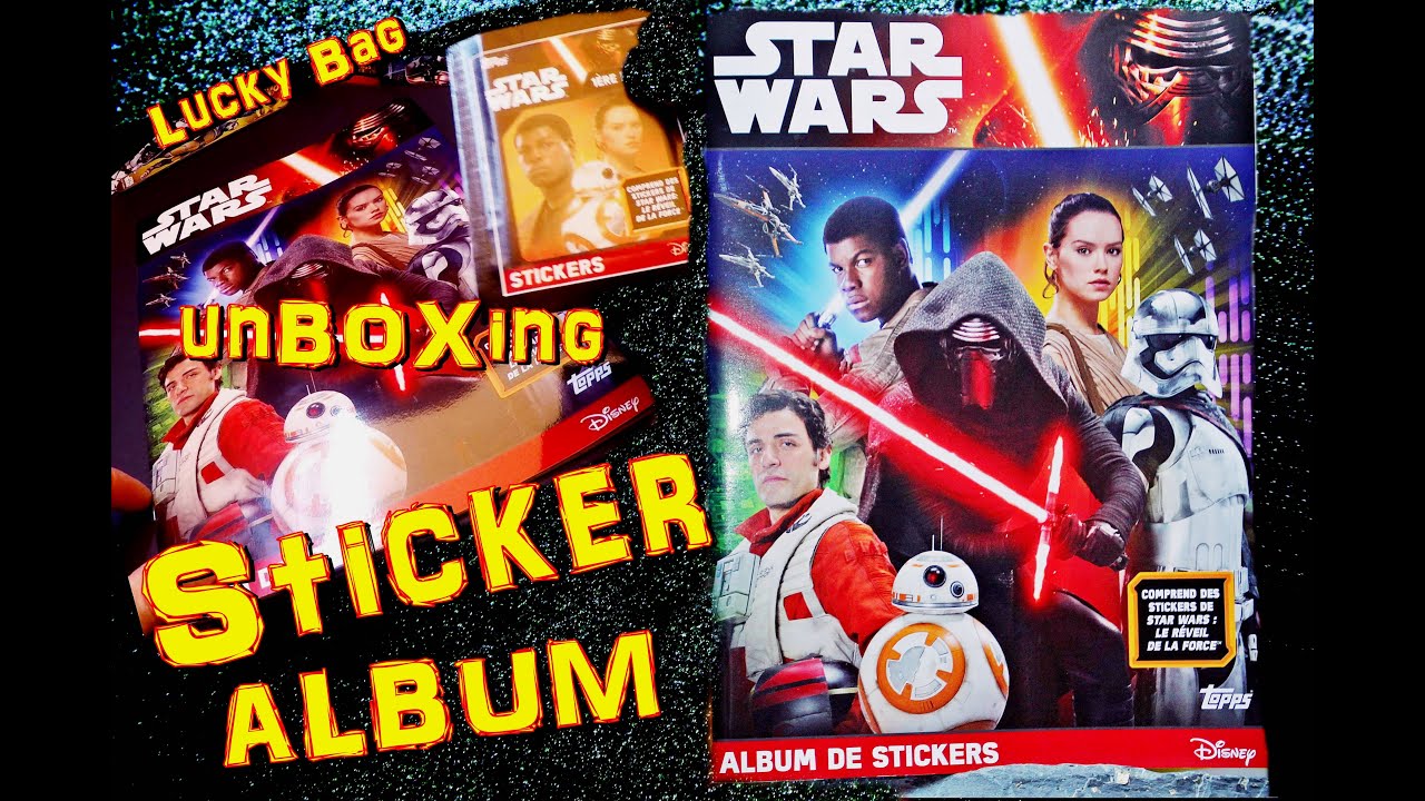 STAR WARS STICKER ALBUM 5 SURPRISE STICKER UNBOXING 4K Kinder DISNEY ...