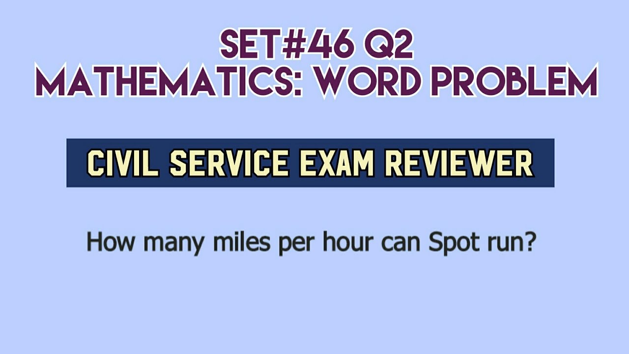 Set#46 Q2 Civil Service Exam Reviewer MATHEMATICS - YouTube