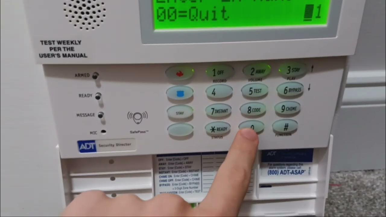 How to delete or disable zones on an ADT SafeWatch Pro 3000 - YouTube