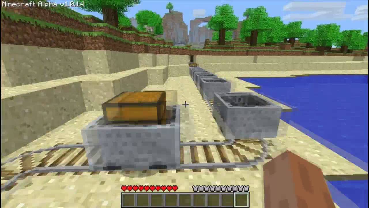[Minecraft] - Powered Mine Carts. - YouTube